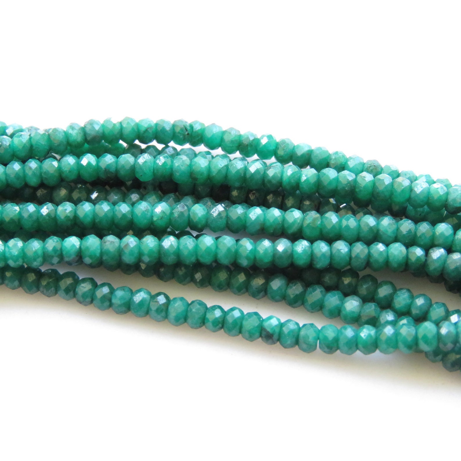 3mm Natural Green Corundum Emerald Round Beads Faceted - Etsy