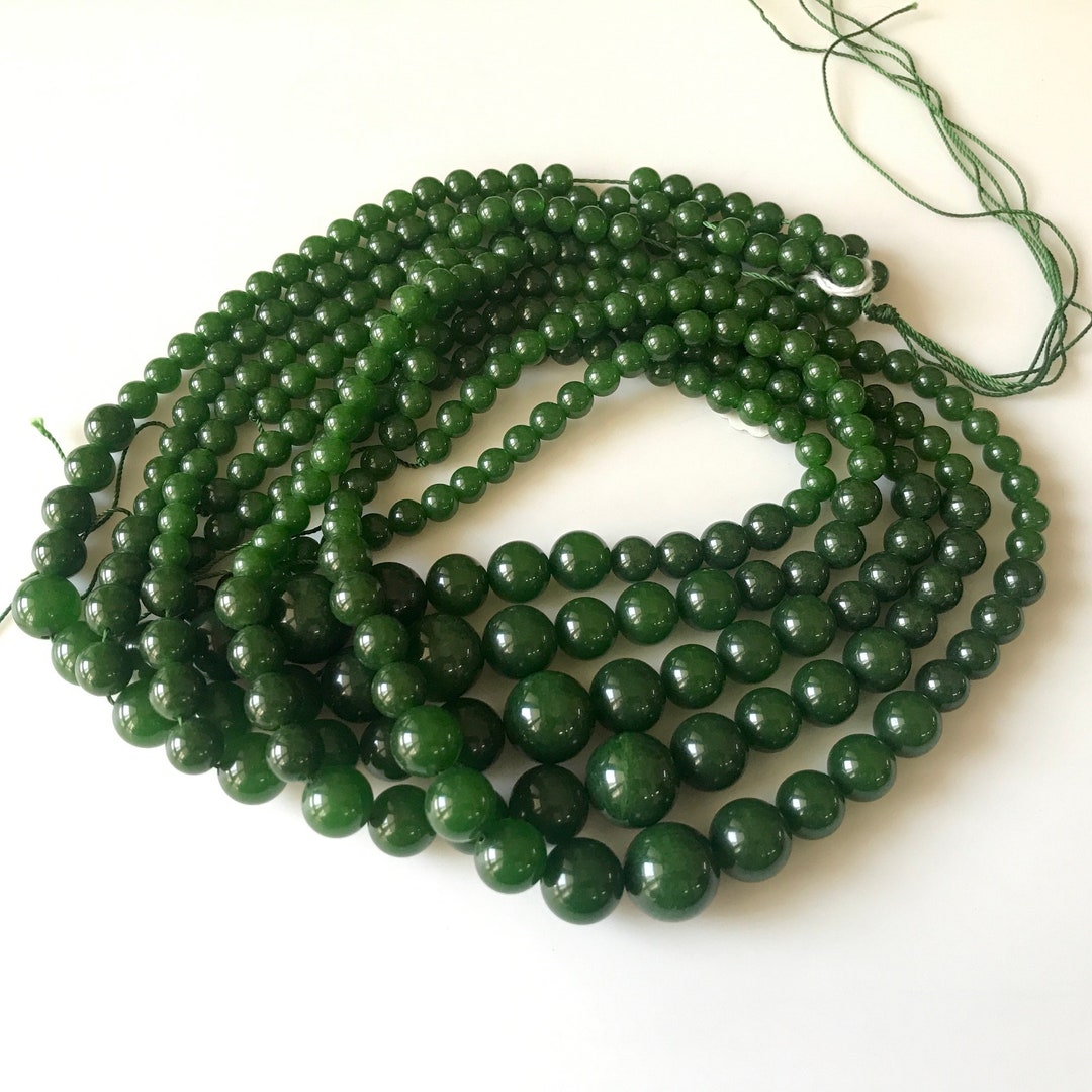6mm to 13mm Emerald Green Jade Round Beads Green Jade Smooth Round ...