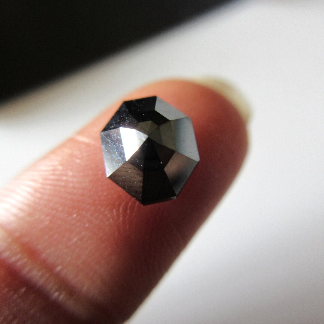 7.5mm/1.60ctw Hexagon Shield Shape Black Rose Cut Diamond - Etsy