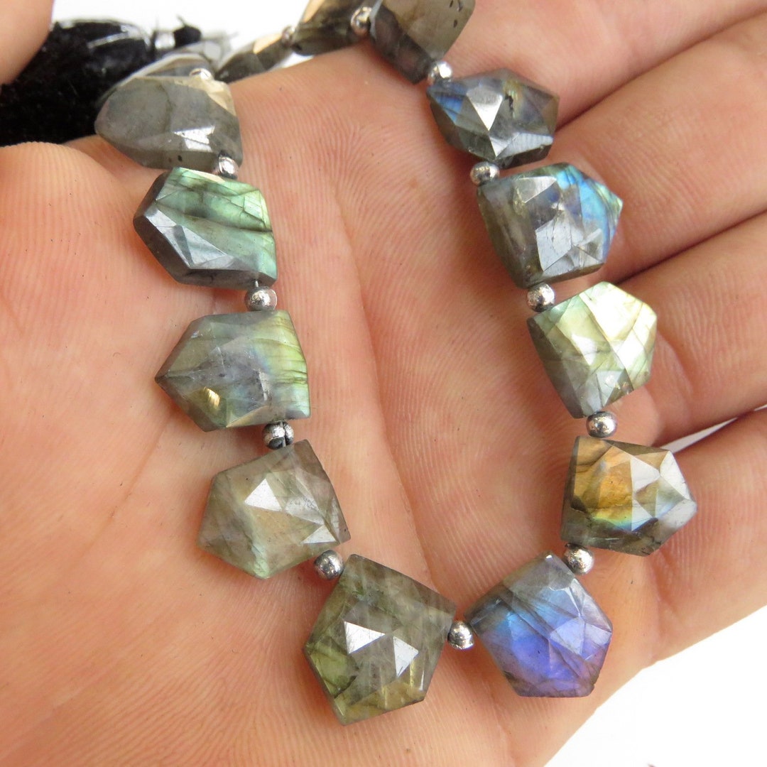 Labradorite Beads, Faceted Labradorite Shield Shape Briolette Beads ...