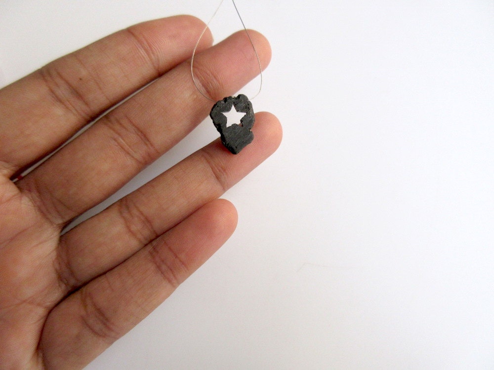 Raw Diamond Star Pendant, Laser Cut Natural Rough Diamond, Star ...