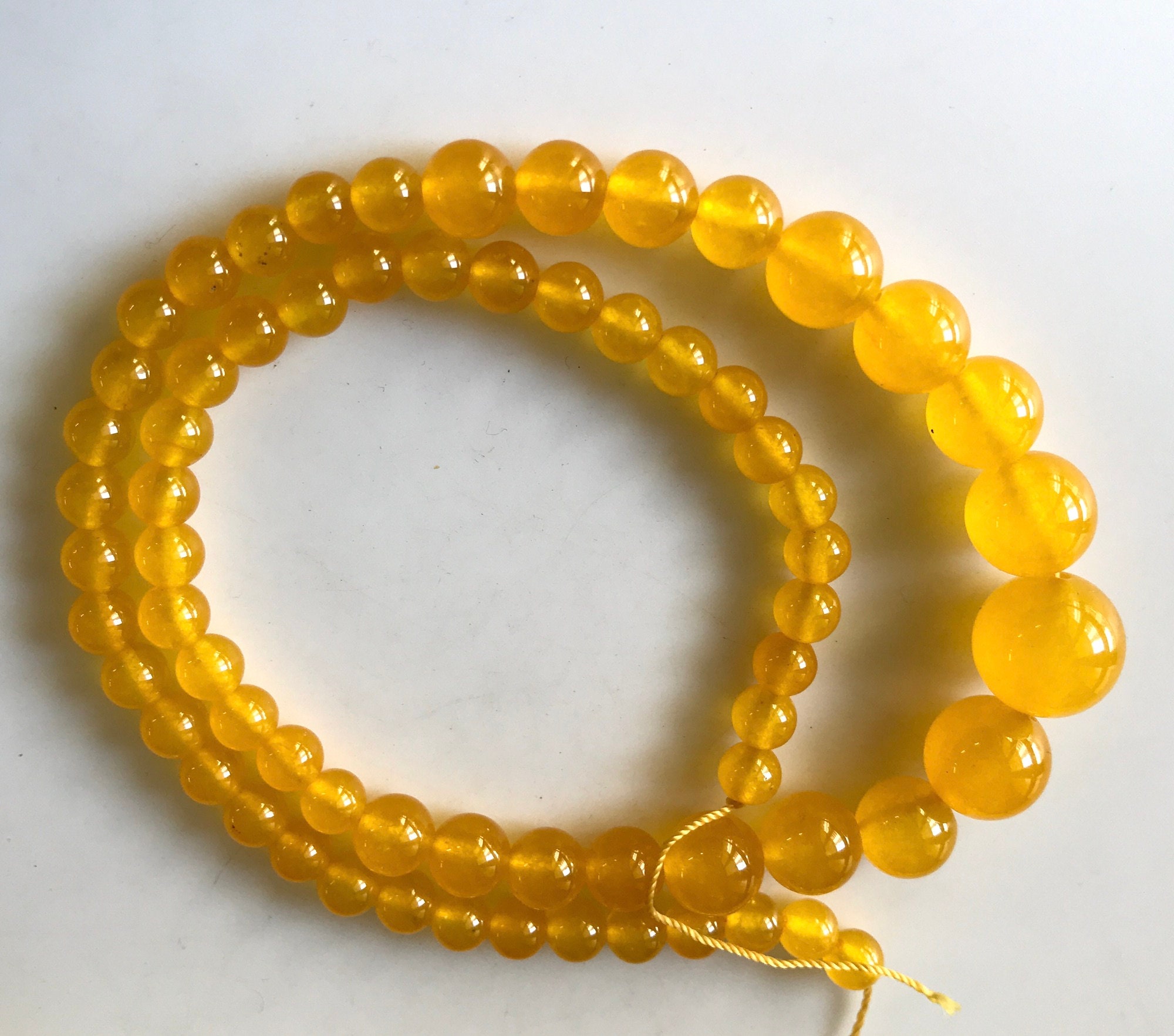 6mm To 13mm Yellow Jade Round Beads Mango Color Yellow Jade | Etsy