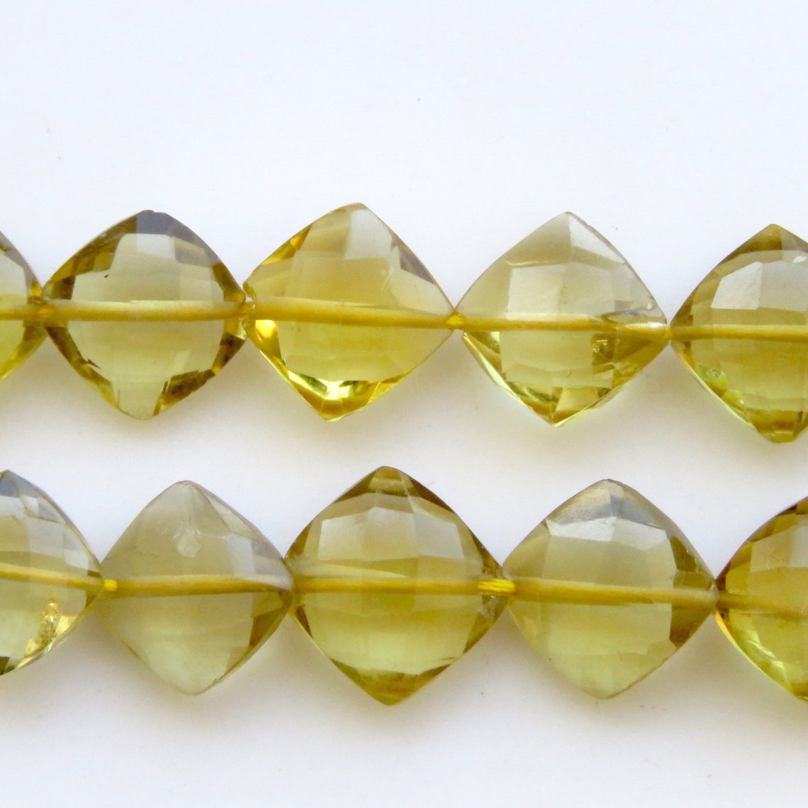 Yellow Quartz Kite Beads, Yellow Lemon Quartz Faceted Square Beads ...