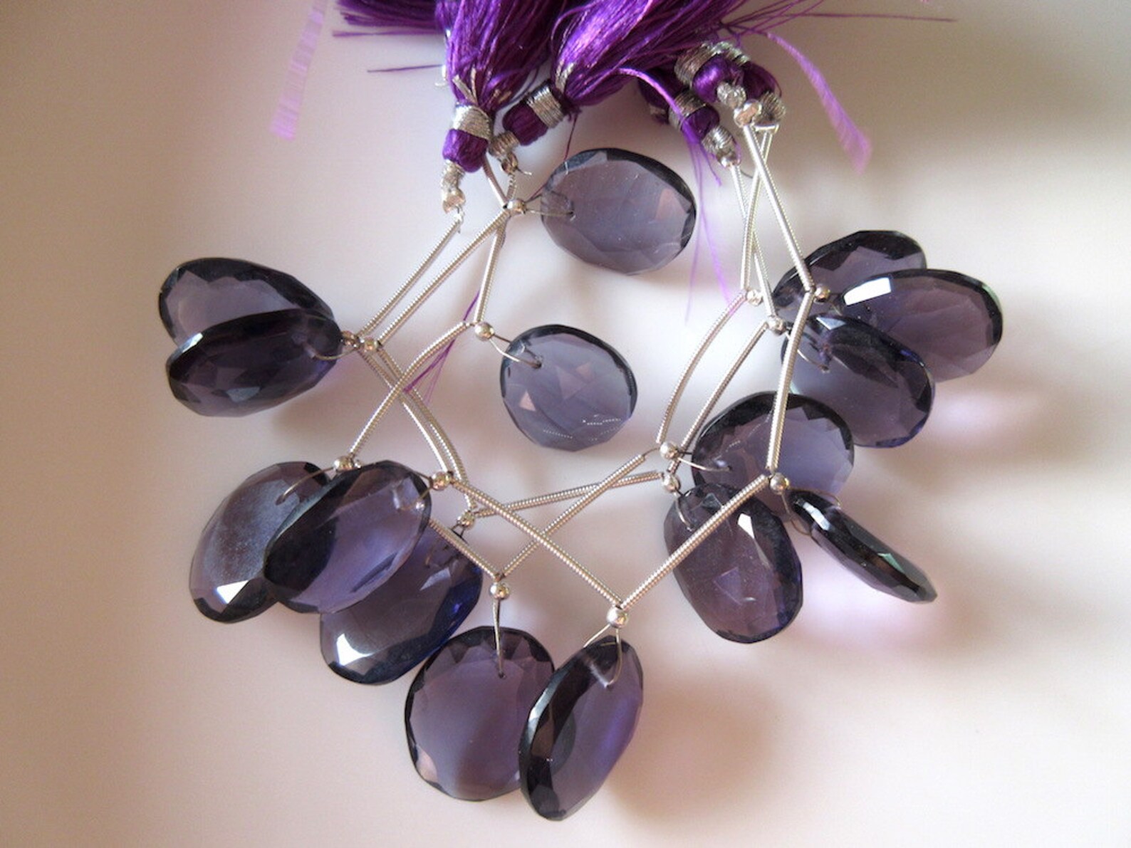 5 Pieces 15mm to 18mm Each Rose Cut Amethyst Color Hydro Quartz Front ...