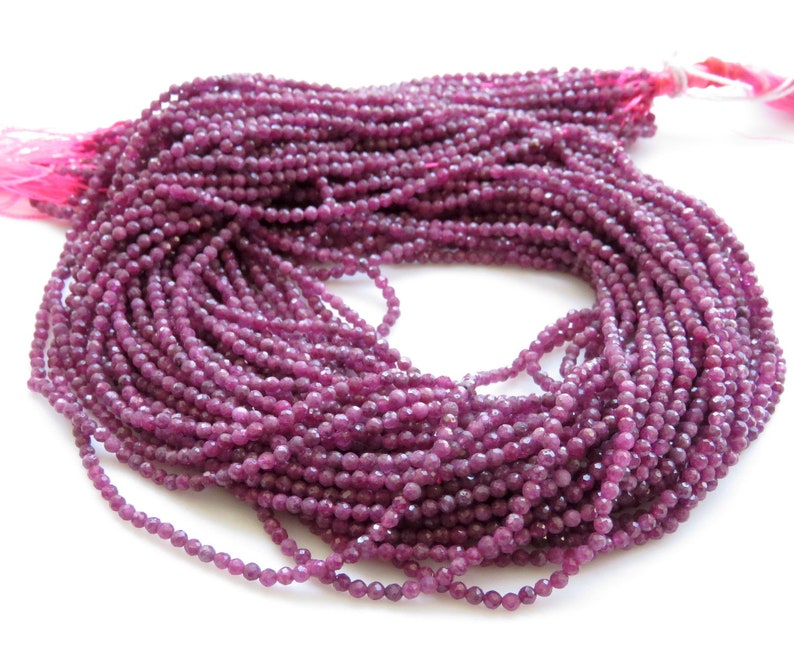 2.5mm Natural Ruby Faceted Round Beads Not Enhanced Faceted | Etsy
