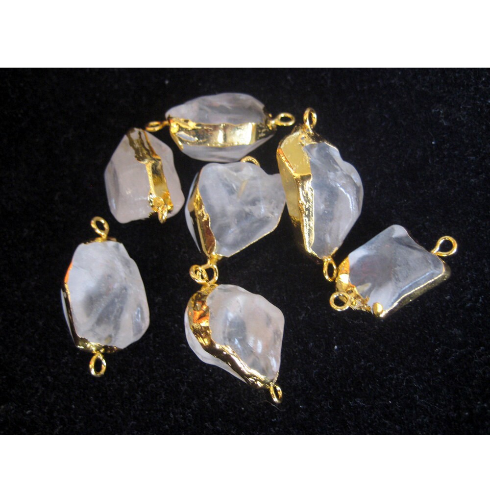 Raw Crystal Connector Raw Gemstone Connectors Natural - Etsy