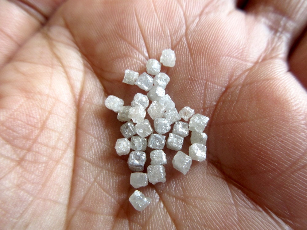 5 Pieces 3mm White Diamond Cubes Natural Rough Diamond Raw | Etsy