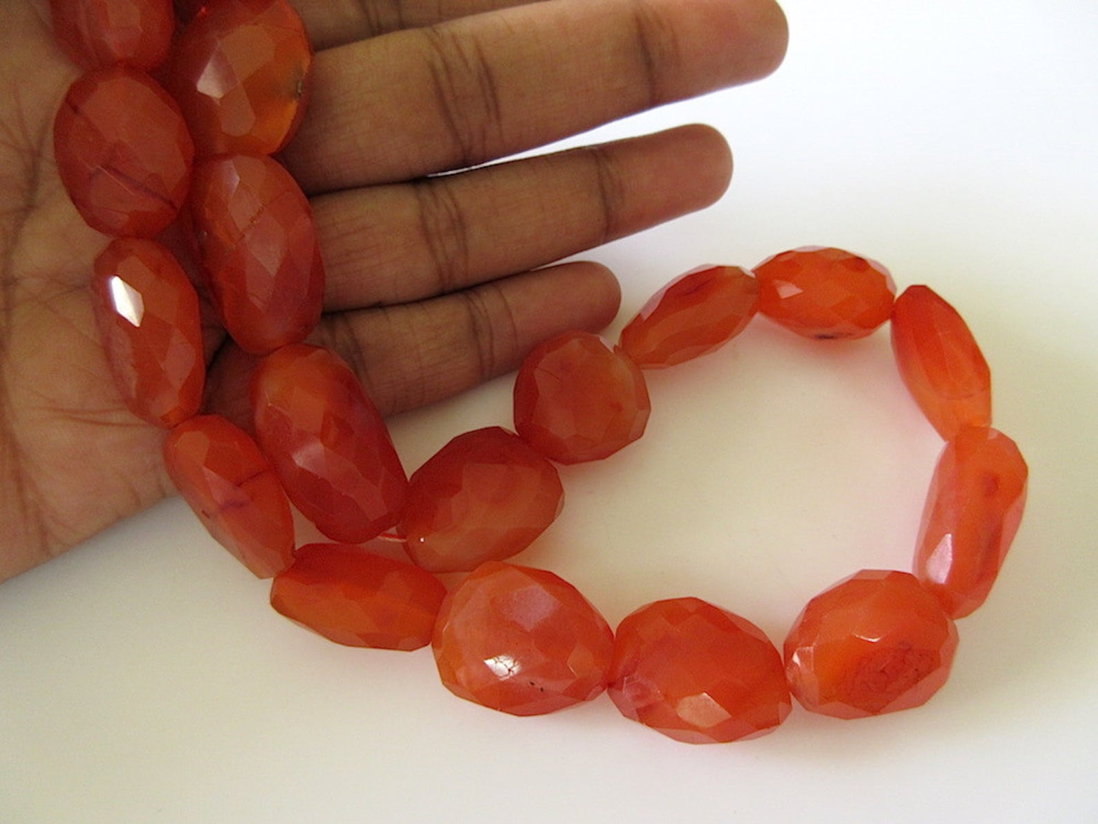Faceted Carnelian Tumbles Beads, Carnelian Gemstone Beads Nuggets, 15mm ...