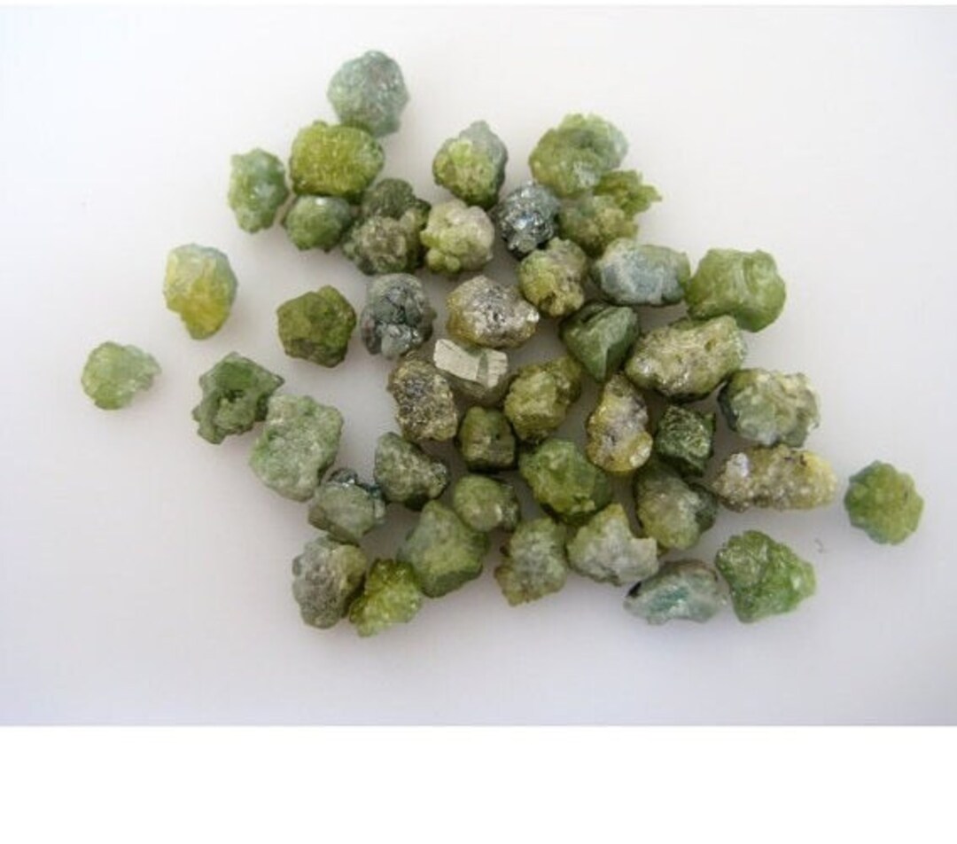 4-5mm/9-10mm Green Rough Diamonds, Green Raw Rough Uncut Diamond Loose ...