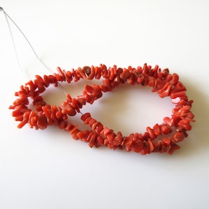 Natural Coral Chips, Original Italian Red Coral Uncut Beads, 4mm to 8mm ...