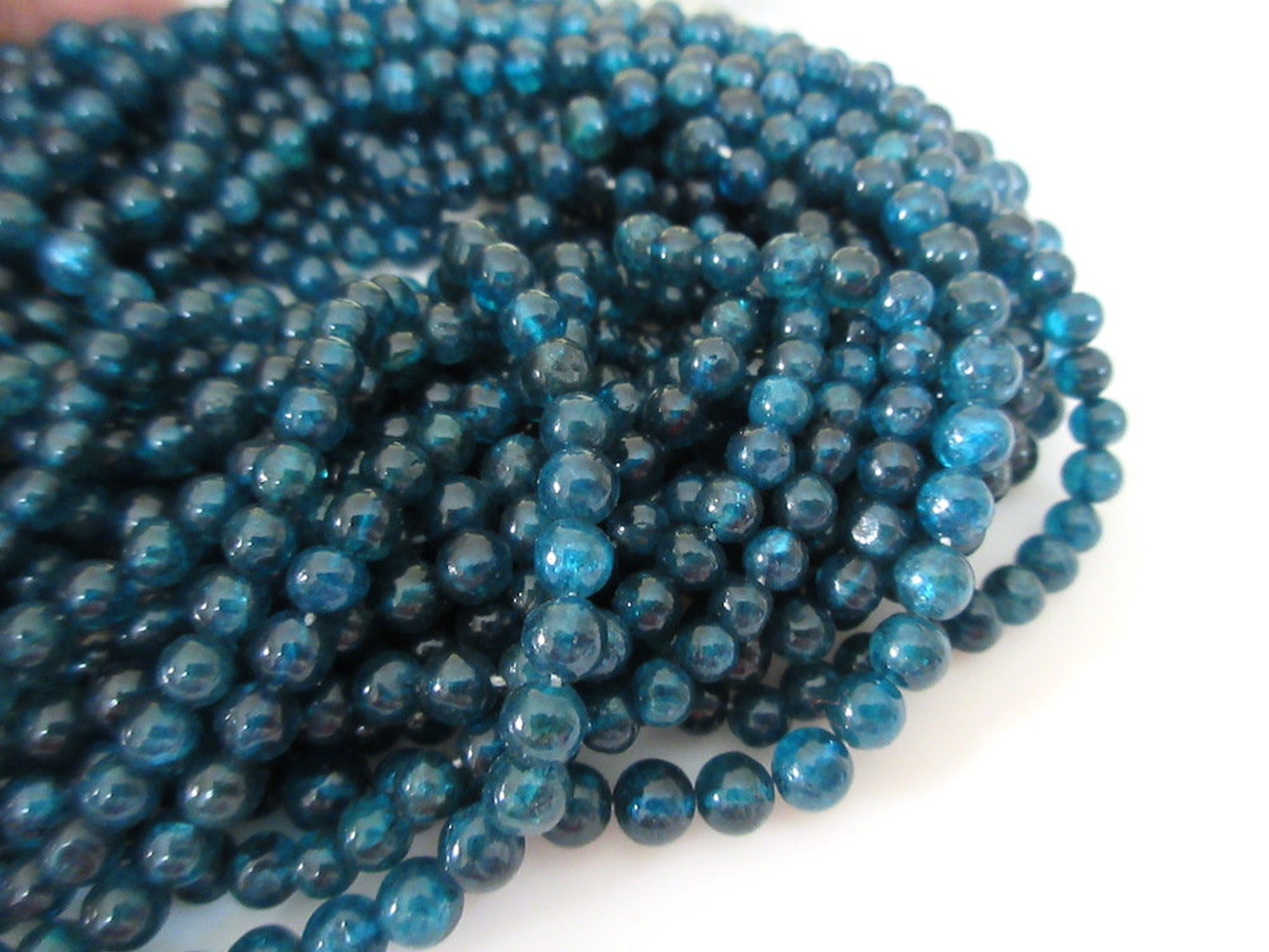 Blue Apatite Round Beads, Apatite Smooth Round Beads, 5mm 3mm Apatite ...