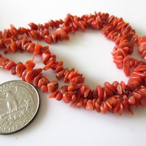 Natural Italian Coral Chips, Original Italian Red Coral Beads, 6mm ...