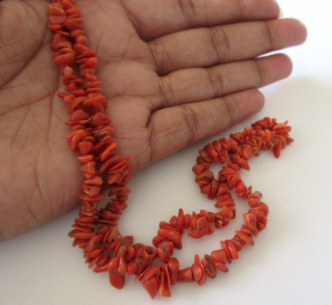 Natural Italian Coral Chips Original Italian Red Coral Beads - Etsy