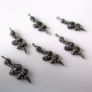 1 Pc Snake Sterling Silver Connector Charm Pendant, Cubic Zirconia Pave ...