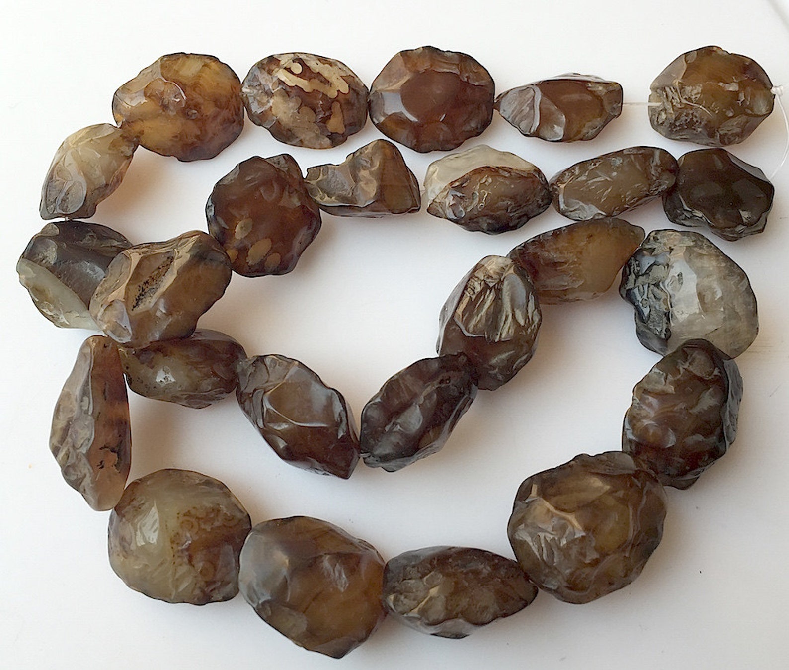 Raw Smoky Quartz Natural Hammered Rough Gemstone Beads 18-22mm Approx ...