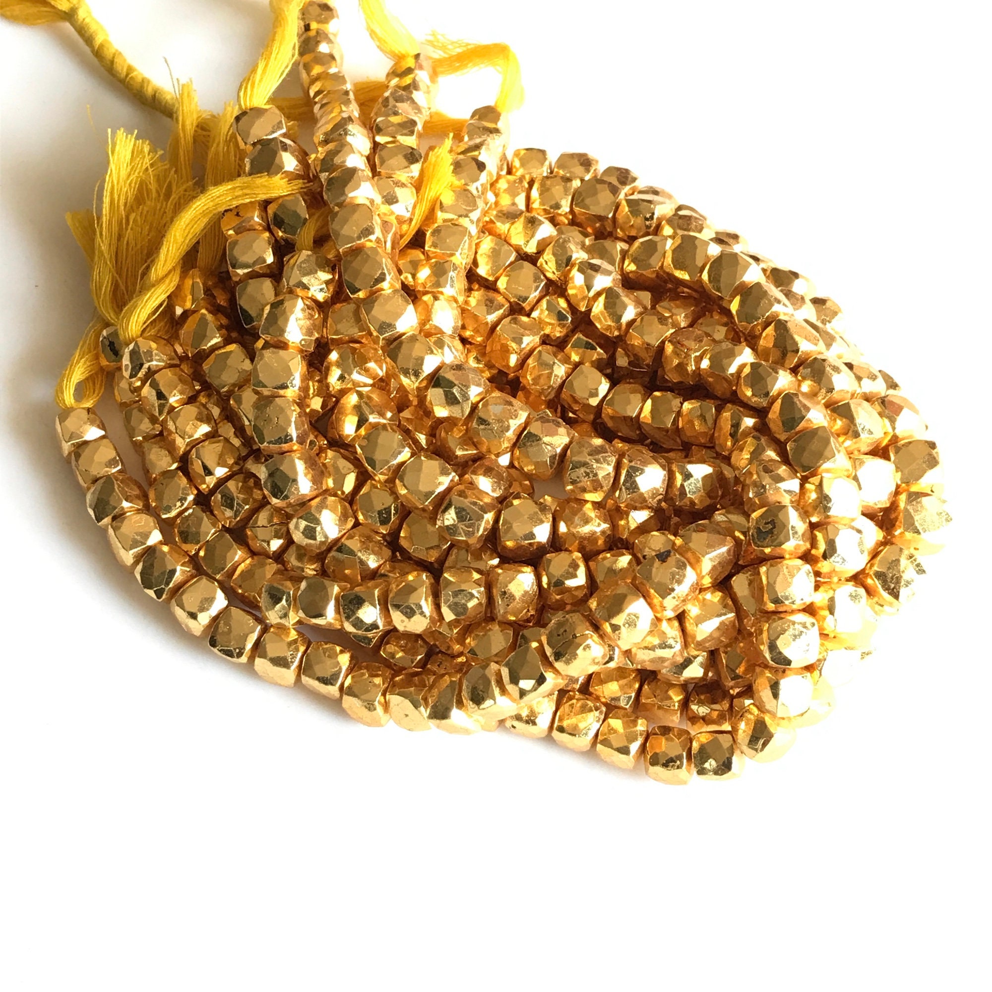 Gold Pyrite Faceted Box Beads 7mm/8mm Wholesale Pyrite Box | Etsy