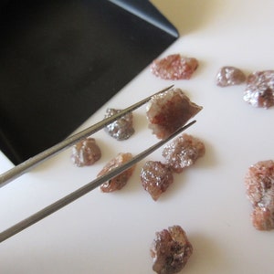 2 Pieces Red Raw Diamonds Flat Back Laser Cut Smooth Rough Diamonds ...