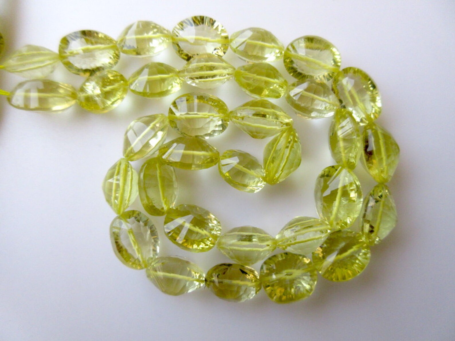 AAA Lemon Quartz Oval Concave Cut Beads, Concave Cut Lemon Quartz ...