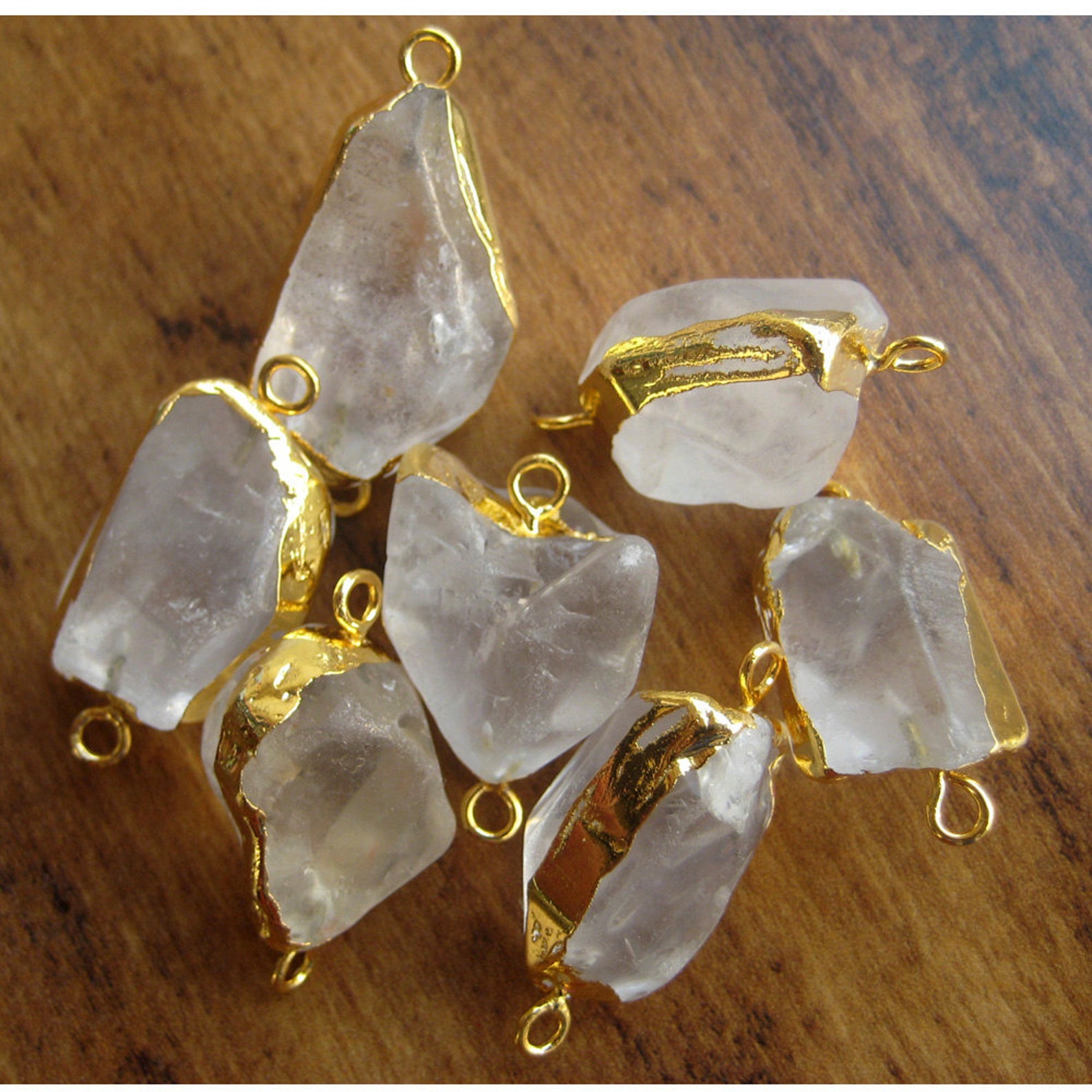 Raw Crystal Connector Raw Gemstone Connectors Natural - Etsy