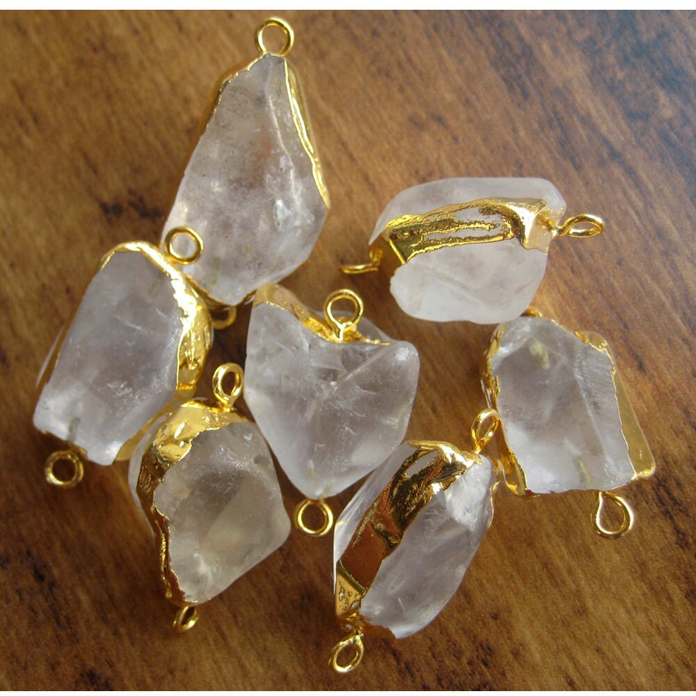 Raw Crystal Connector Raw Gemstone Connectors Natural - Etsy
