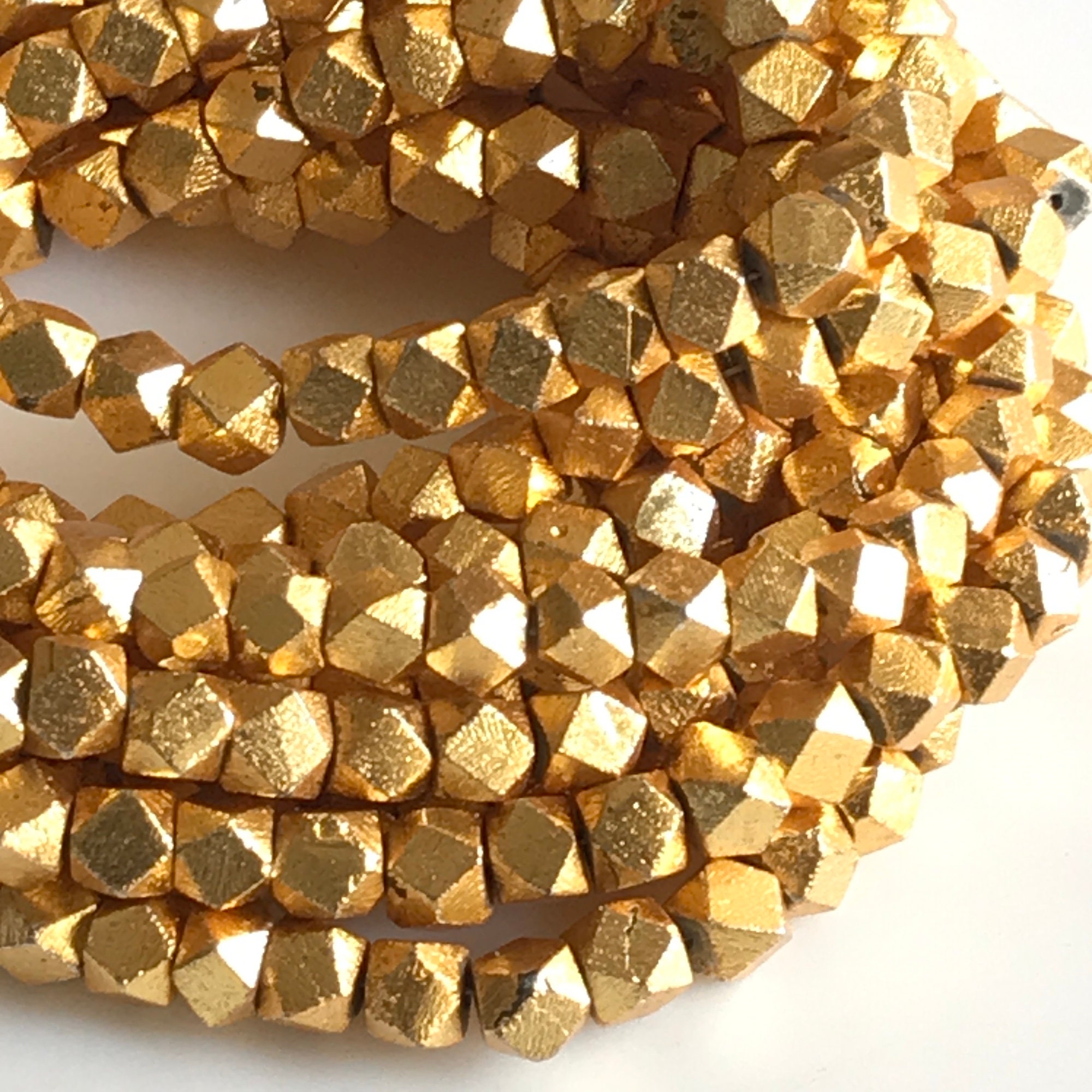 Gold Pyrite Faceted Hexagon Beads, 6mm Wholesale Pyrite Hexagon Octagon ...