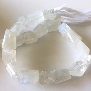 Buy Natural Rainbow Moonstone Faceted Tumble Beads, Step Cut Moonstone ...