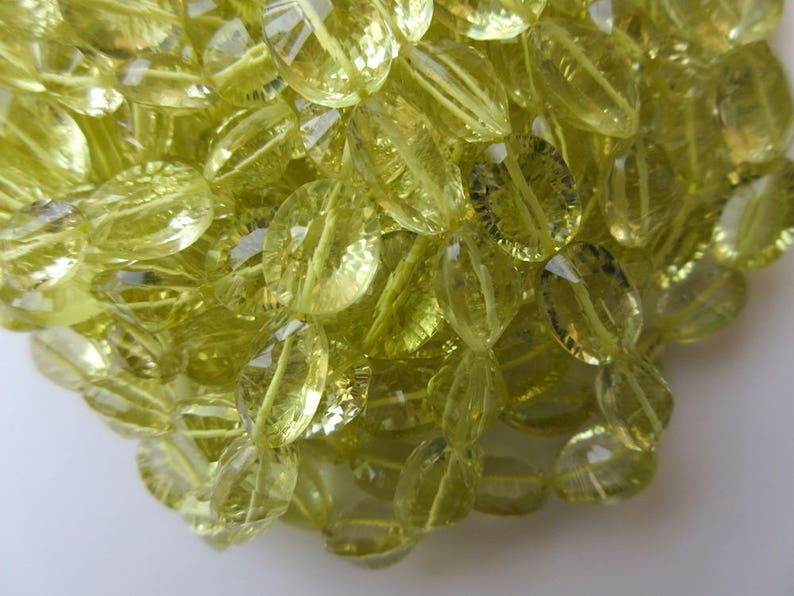 AAA Lemon Quartz Oval Concave Cut Beads, Concave Cut Lemon Quartz ...