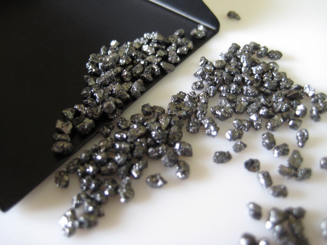 5 Carat Weight 2mm to 3mm Black Uncut Diamond Chips, Natural Rough Raw ...
