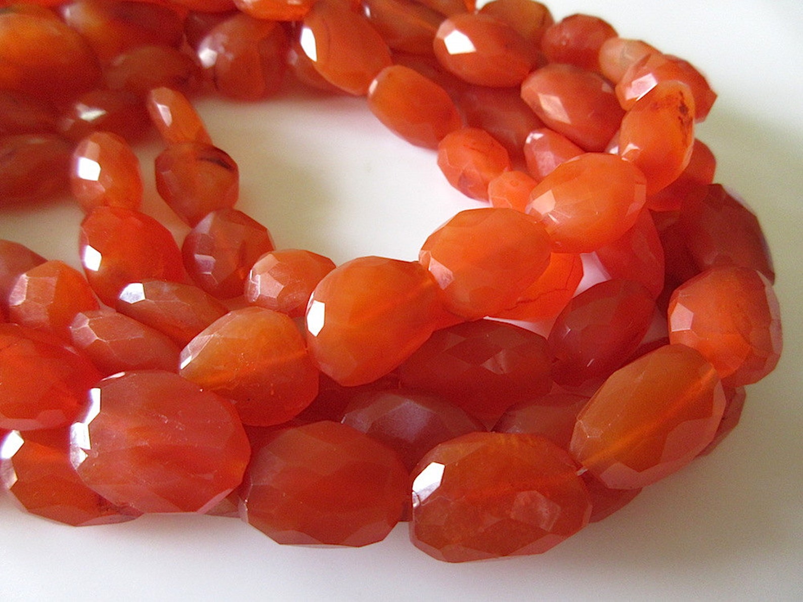 Faceted Carnelian Tumbles Beads, Carnelian Gemstone Beads Nuggets, 15mm ...