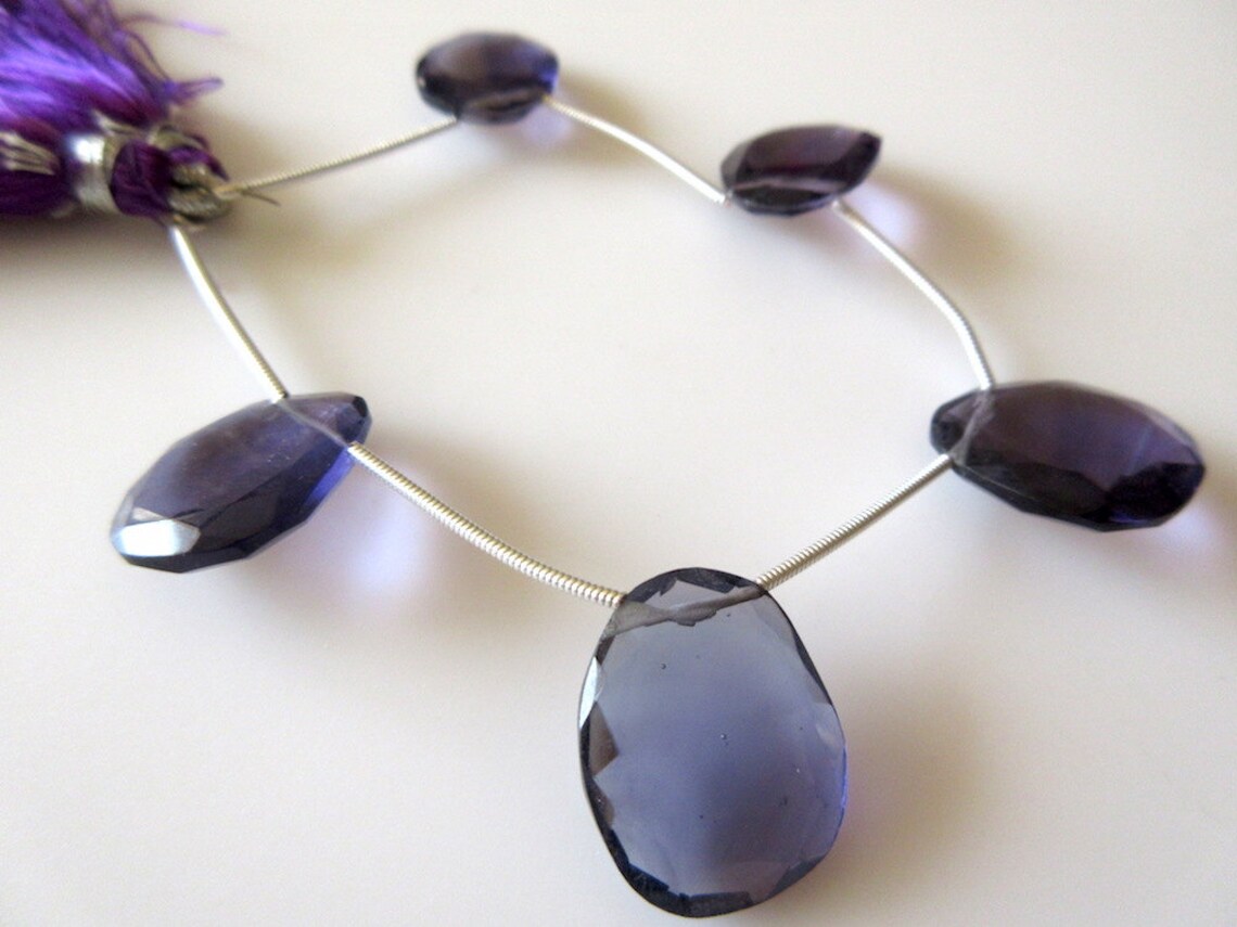 5 Pieces 15mm to 18mm Each Hydro Quartz Amethyst Color Side | Etsy