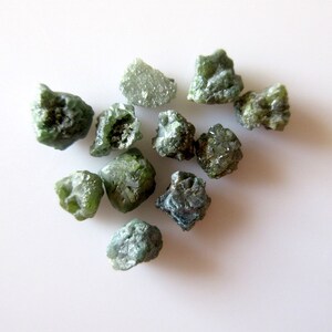 2 Pieces 5mm Each Green Raw Diamond Loose, Natural Rough Uncut Loose ...
