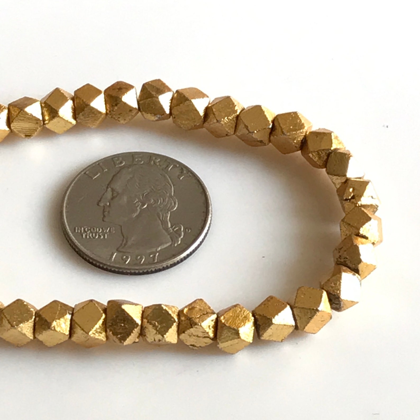 Gold Pyrite Faceted Hexagon Beads, 6mm Wholesale Pyrite Hexagon Octagon ...