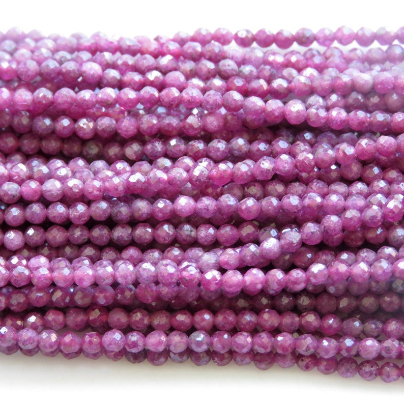 2.5mm Natural Ruby Faceted Round Beads Not Enhanced Faceted | Etsy