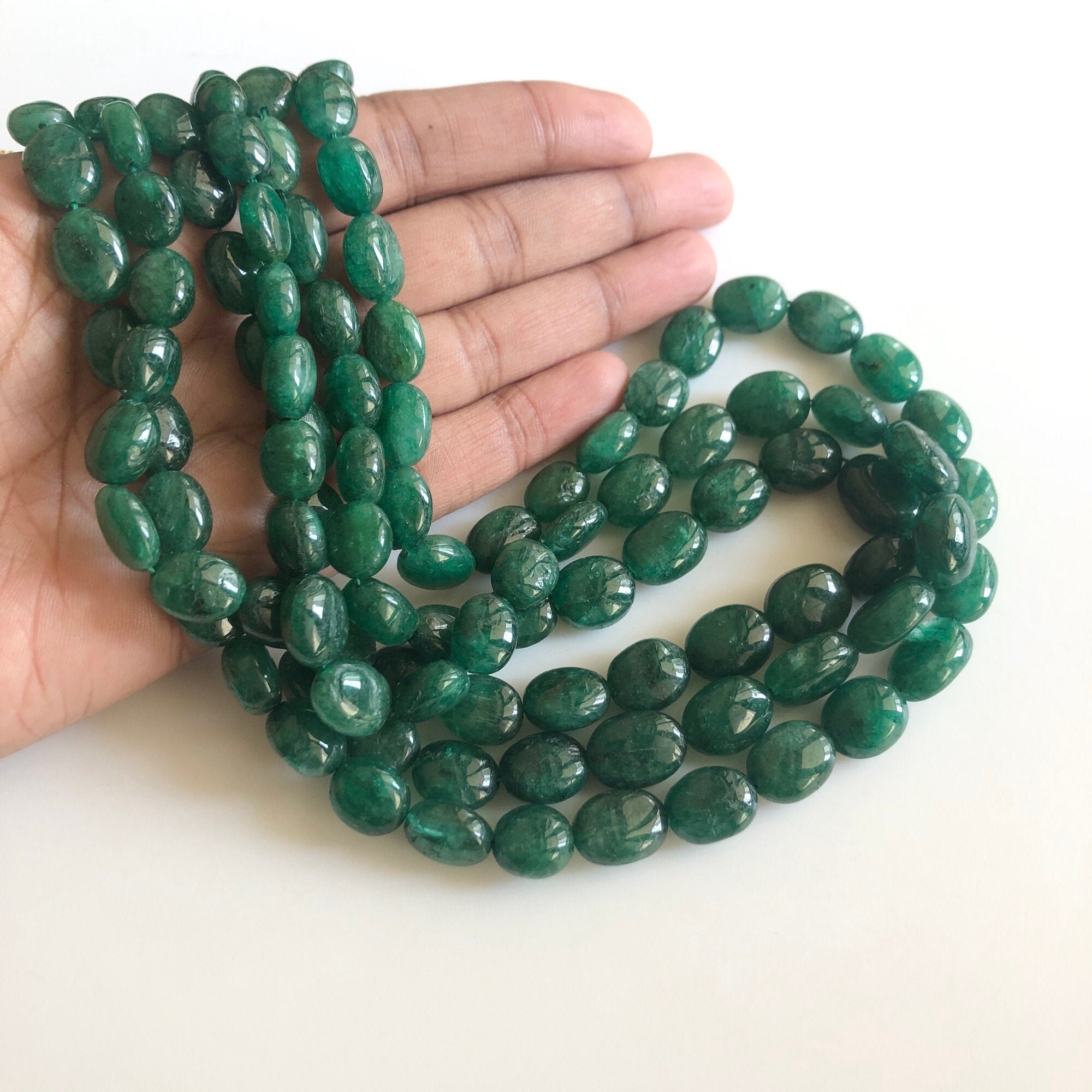 Multi Strand Dyed Beryl Color Emerald Necklace Natural Beryl | Etsy