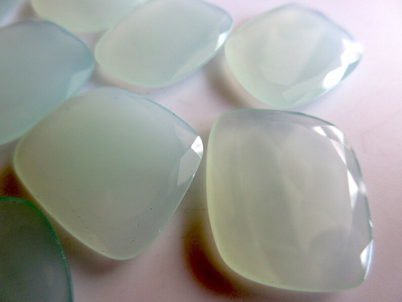 2 Pieces 26mm to 28mm Each Huge Aqua Chalcedony Rose Cut Flat | Etsy