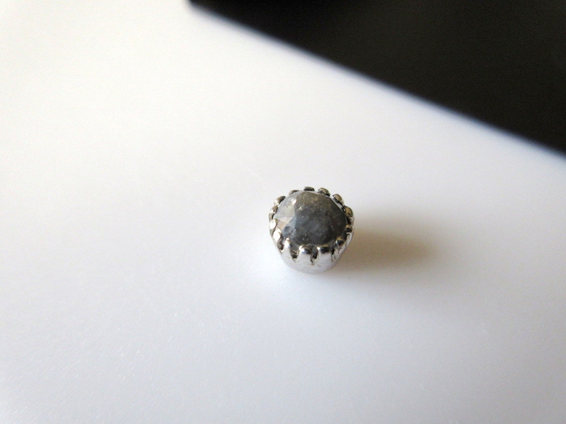 0.42CTW Gray Rose Cut Diamond Loose 925 Silver Bezel Set - Etsy