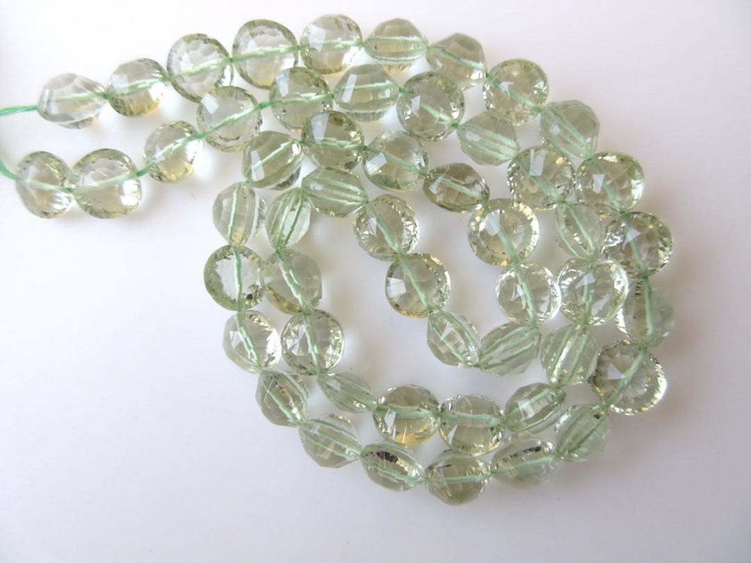 Buy Green Amethyst Concave Cut Beads, Concave Cut Round Green Amethyst ...