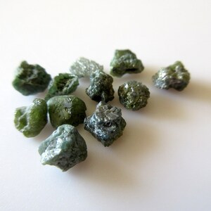 2 Pieces 5mm Each Green Raw Diamond Loose, Natural Rough Uncut Loose ...