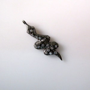 1 Pc Snake Sterling Silver Connector Charm Pendant, Cubic Zirconia Pave ...