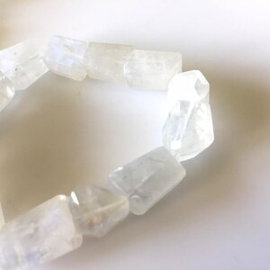 Buy Natural Rainbow Moonstone Faceted Tumble Beads, Step Cut Moonstone ...