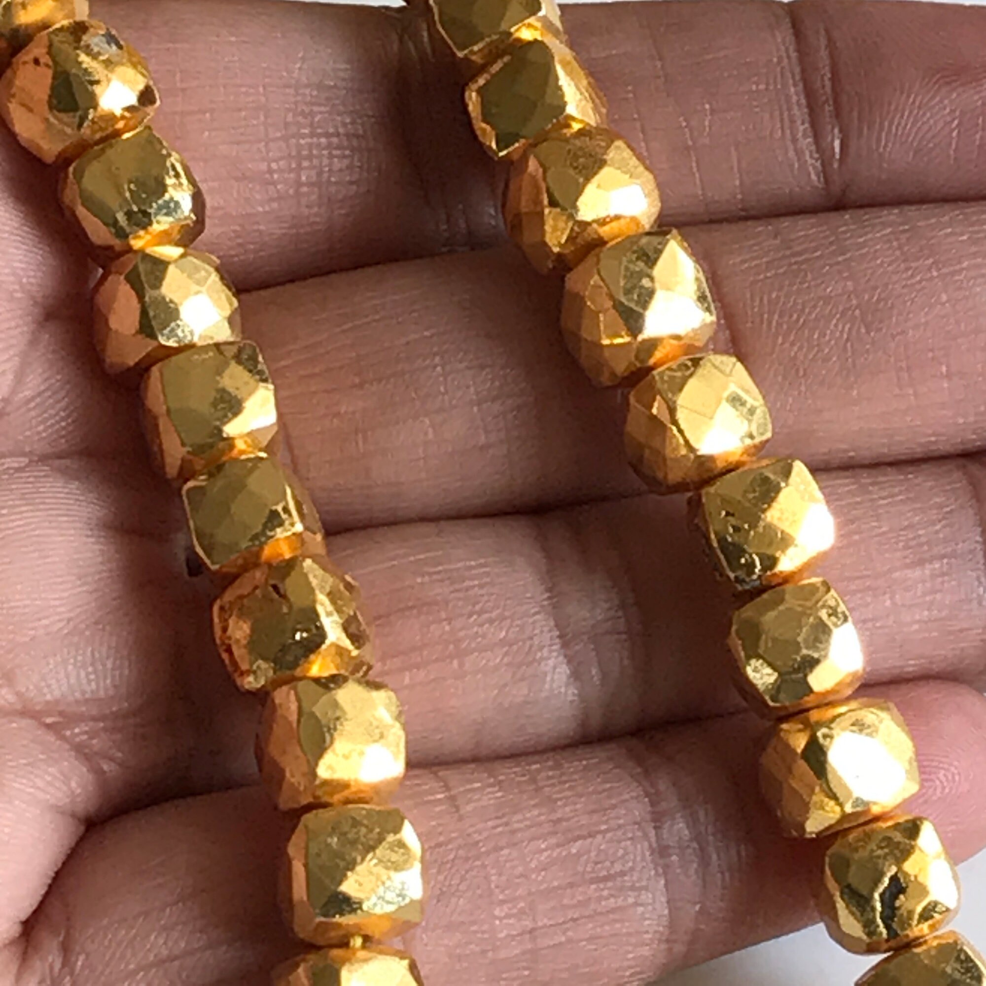 Gold Pyrite Faceted Box Beads 7mm/8mm Wholesale Pyrite Box | Etsy