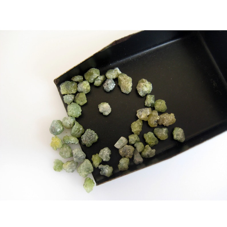 4-5mm/9-10mm Green Rough Diamonds Green Raw Rough Uncut - Etsy