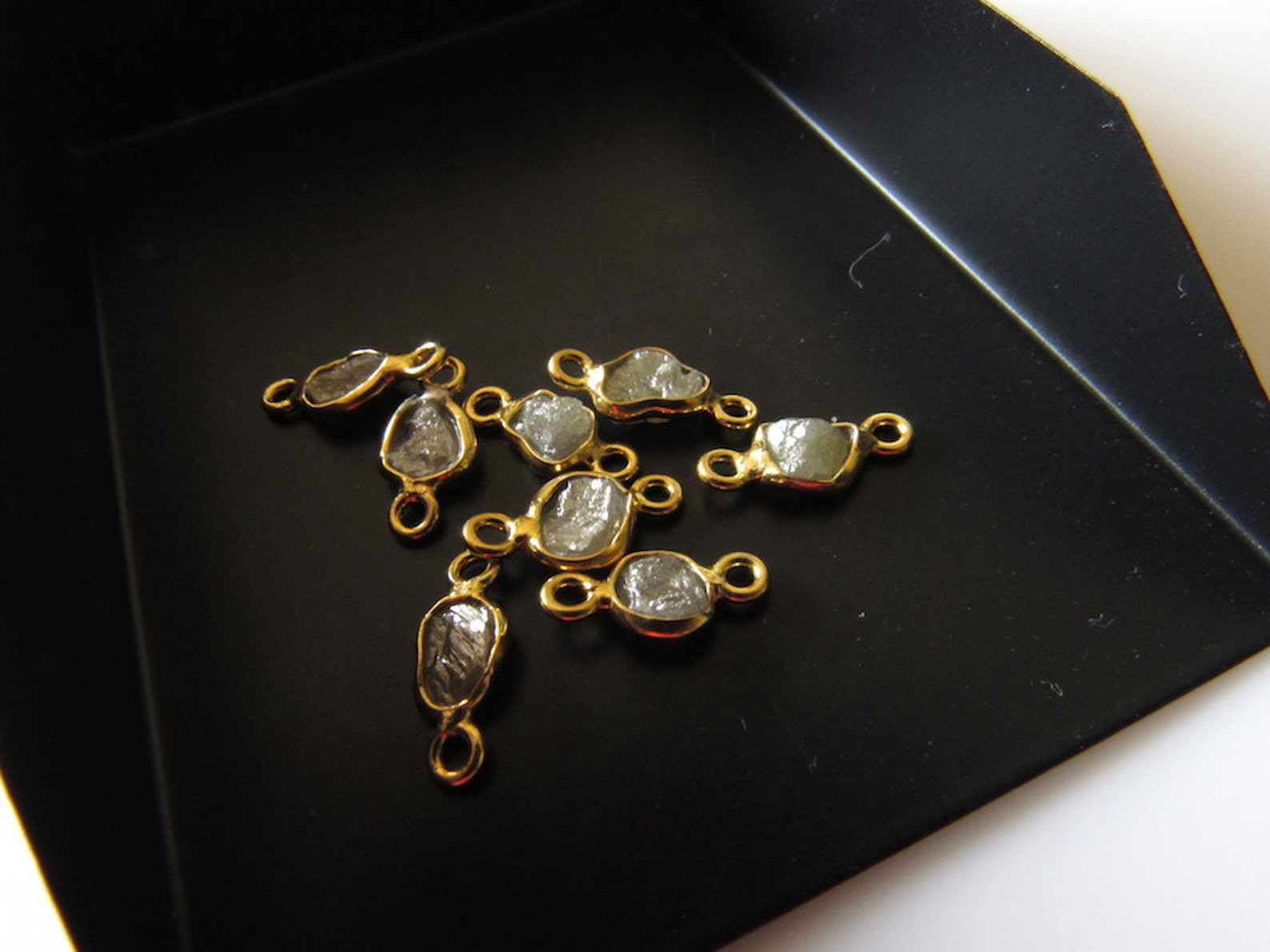 10 Pieces Yellow Diamond Connectors 925 Silver Connectors - Etsy