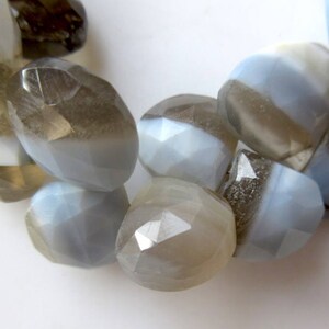 AAA Natural Blue Grey Bi Color Opal Faceted Heart Shaped Briolette ...