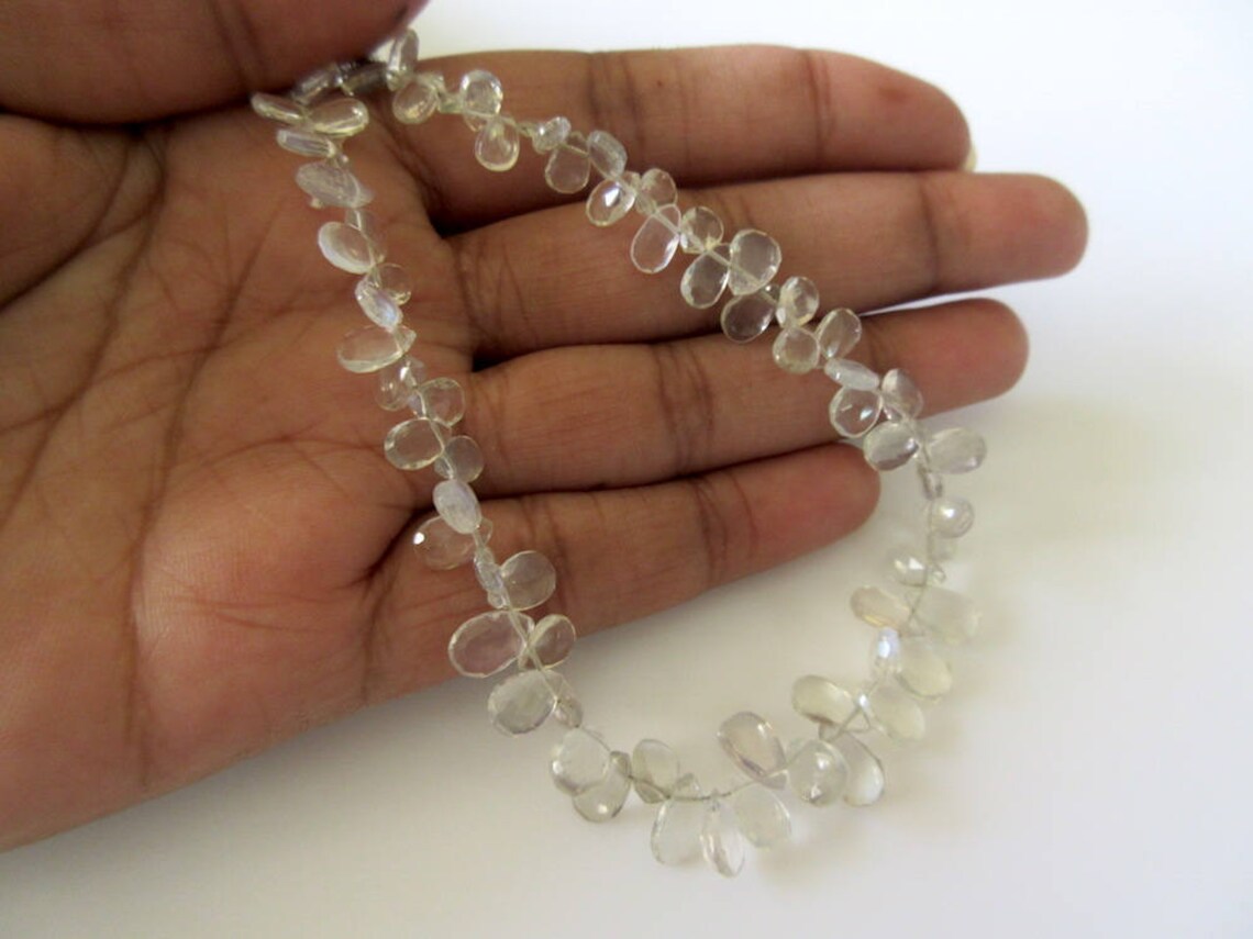 Buy African Moonstone Faceted Pear Briolette Beads Moonstone Online in ...