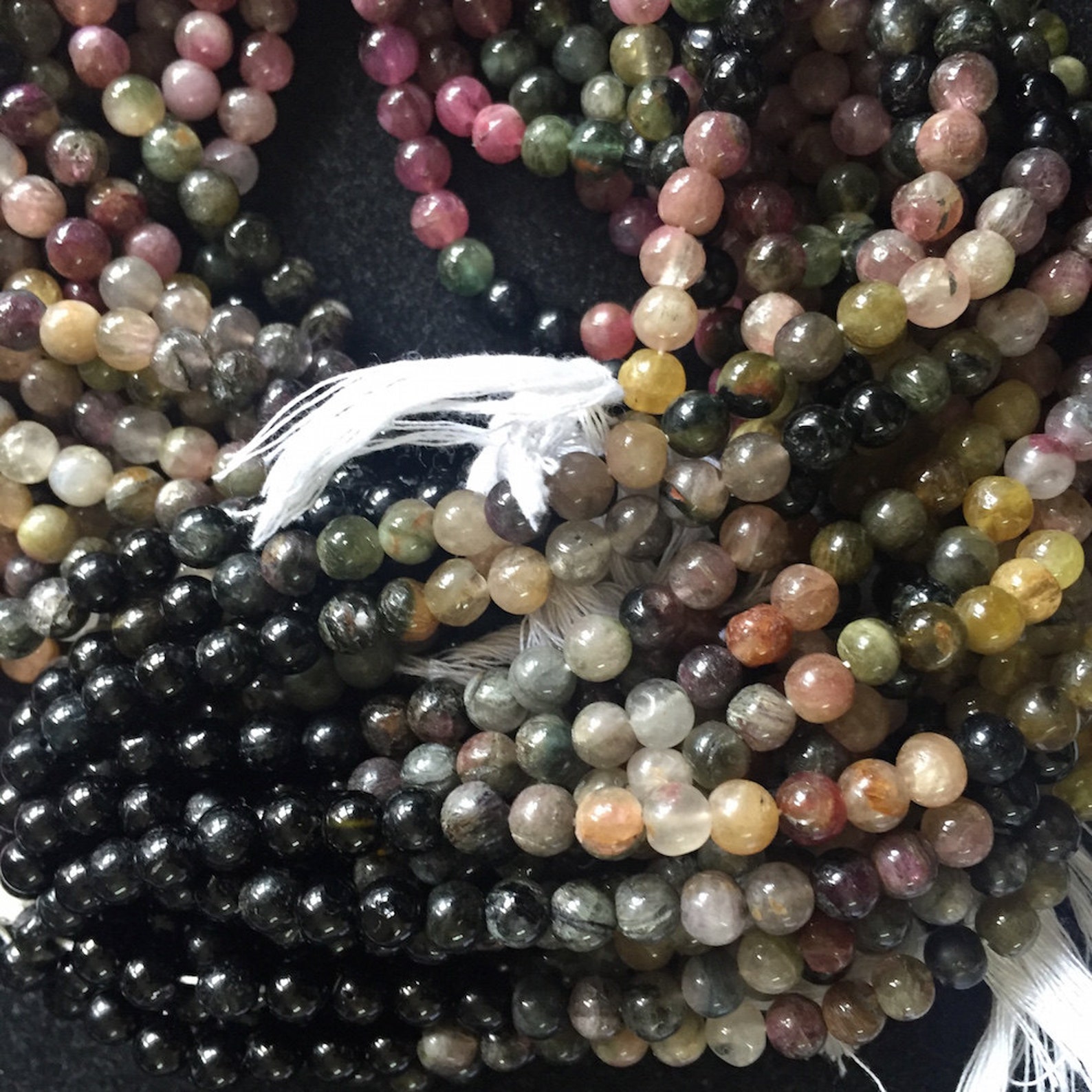 Tourmaline Round Beads, 5mm Beads, Green Tourmaline, Pink Tourmaline ...