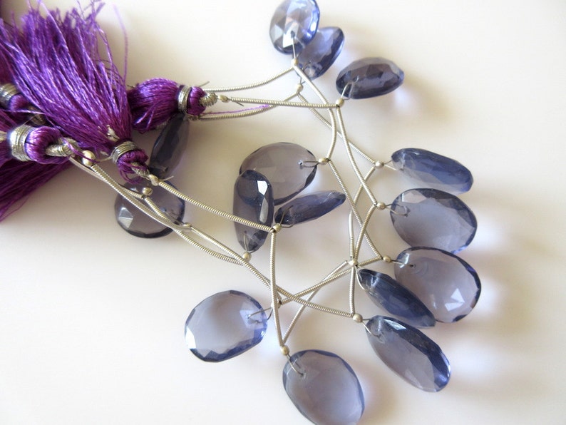 5 Pieces 15mm to 18mm Hydro Quartz Iolite Color Front Drilled - Etsy