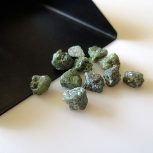2 Pieces 5mm Each Green Raw Diamond Loose, Natural Rough Uncut Loose ...