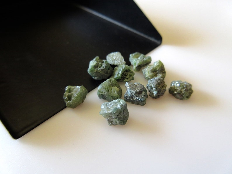 2 Pieces 5mm Each Green Raw Diamond Loose Natural Rough Uncut - Etsy