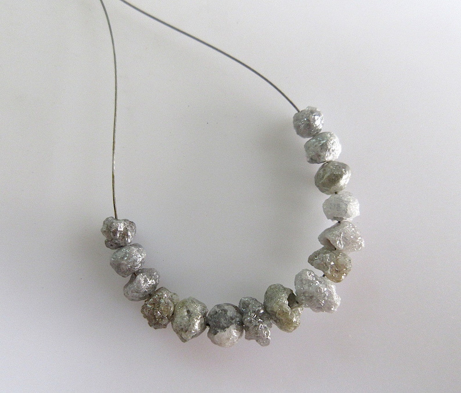 15 Pieces Rare Rough Diamond Rondelles Natural Diamond Round | Etsy